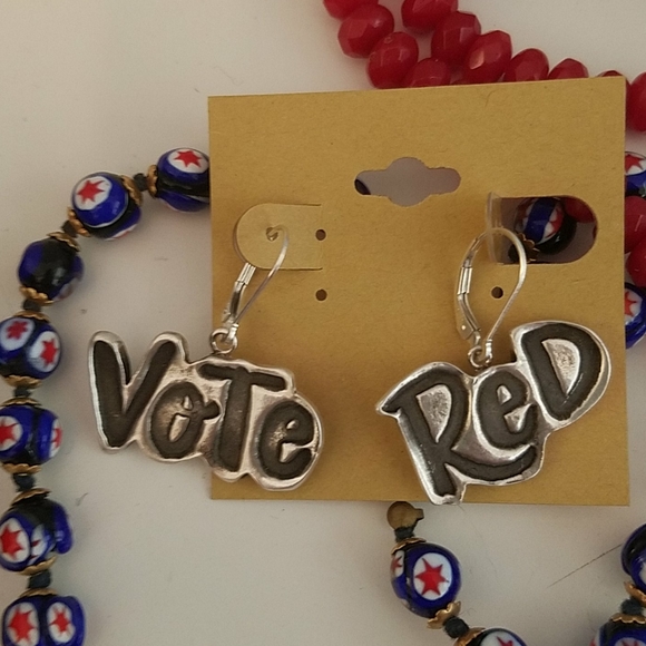 None | Jewelry | Republican Vote Red Election 220 Sterling Earring ...